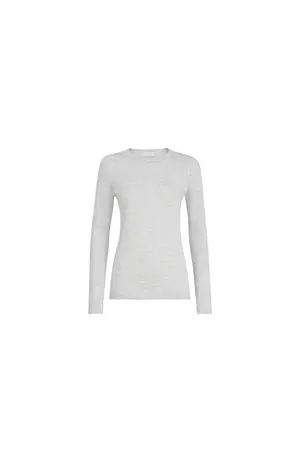 Brunello Cucinelli Cashmere And Silk Lightweight Sweater - Light Grey