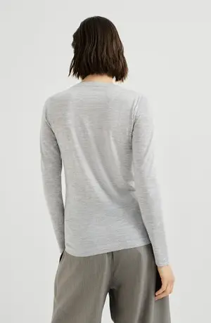 Brunello Cucinelli Cashmere And Silk Lightweight Sweater - Light Grey