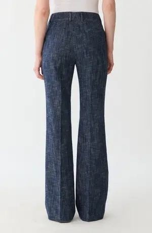 Lafayette 148 New York Cotton & Linen Flare Leg Pants