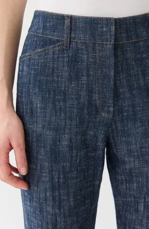 Lafayette 148 New York Cotton & Linen Flare Leg Pants