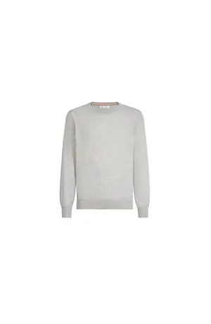 Brunello Cucinelli Cashmere And Silk Lightweight Sweater - Pebble