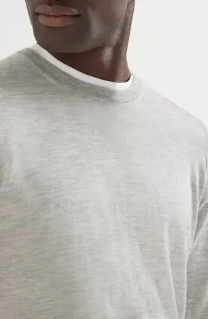 Brunello Cucinelli Cashmere And Silk Lightweight Sweater - Pebble