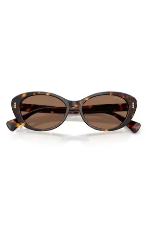 Ralph Lauren Oval Sunglasses - Dark Havana/brown