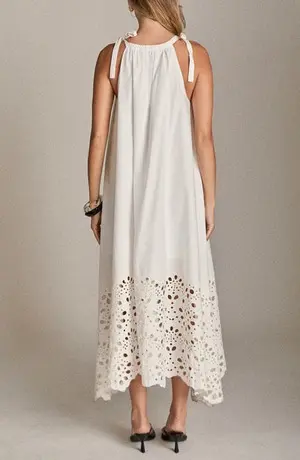 English Factory Eyelet Halterneck Midi Dress