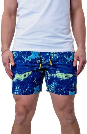 MACEOO Lion Shark Swim Trunks - Blue