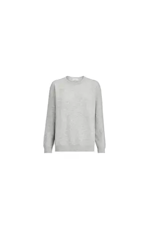 Brunello Cucinelli Cashmere English Rib Sweater With Monili - Light Grey
