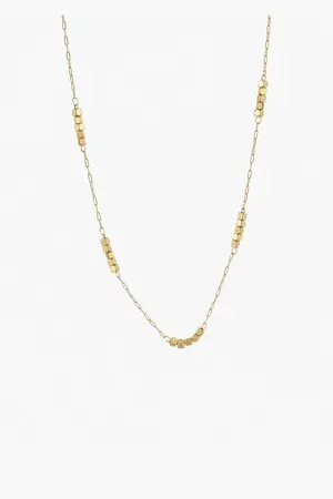 MEIDEYA Square Beads Choker Necklace - Gold