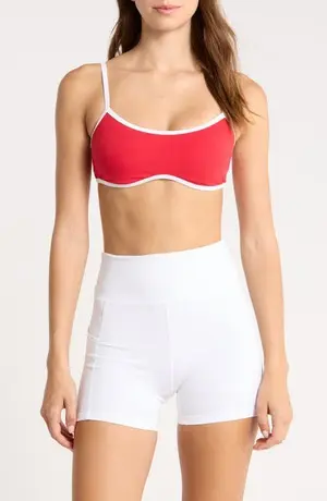 Year Of Ours Monica Sports Bralette - Cherry/white