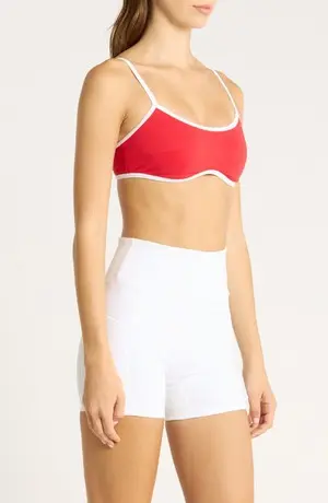 Year Of Ours Monica Sports Bralette - Cherry/white