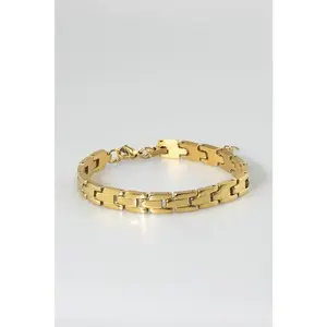 MEIDEYA Aleah 18k Plated Stainless Steel Link Bracelet