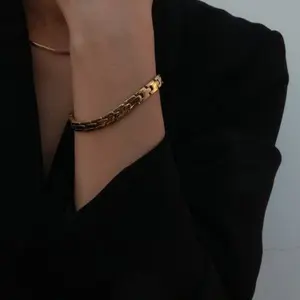 MEIDEYA Aleah 18k Plated Stainless Steel Link Bracelet