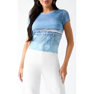 Guess Denim Graphic T-shirt - Blue Multi