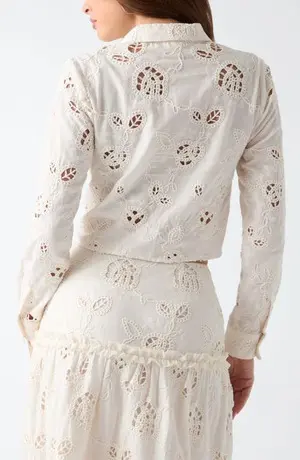 Guess Lenora Embroidered Eyelet Crop Top