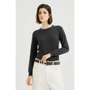 Brunello Cucinelli Cashmere Sweater With Monili - Lignite
