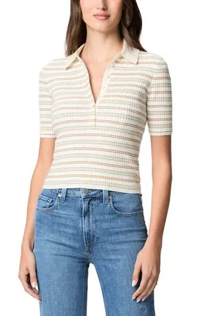 Paige Summit Stripe Organic Cotton Blend Top - White Multi