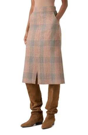 Akris Glen Check A-line Midi Skirt