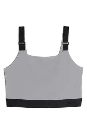 TOMBOYX Compression Plus Crop Top With Adjustable Straps - Ultimate Gray