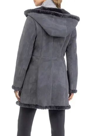 Gorski Genuine Shearling Parka With Whipstitch Trim