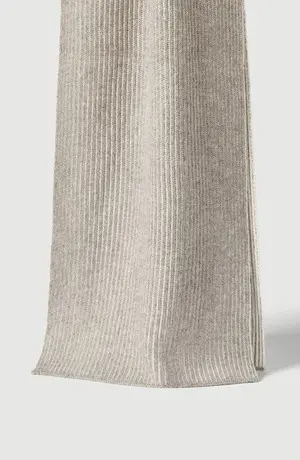 Brunello Cucinelli Cashmere English Rib Vanisé Knit Scarf - Light Grey
