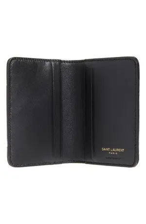 Saint Laurent Jamie Carré Rive Gauche Matelassé Leather Bifold Card Case