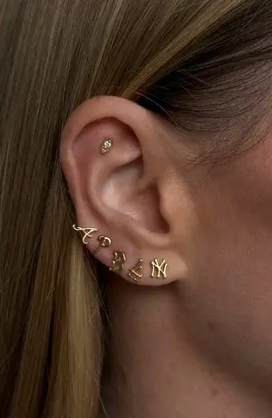LUV AJ Mlb New York Yankees Logo Stud Earrings