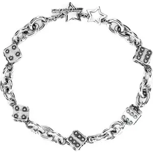 Mnml Dice Chain Bracelet - Silver