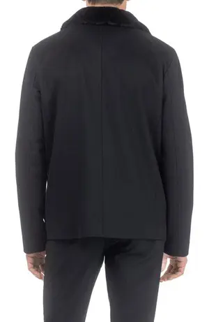 Gorski Wool Jacket With Detachable Genuine Shearling Collar