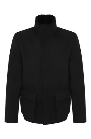 Gorski Wool Jacket With Detachable Genuine Shearling Collar