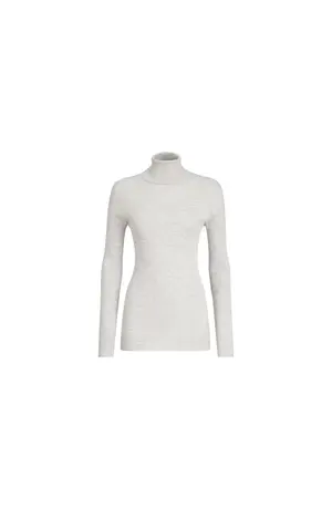 Brunello Cucinelli Ribbed Cashmere And Silk Blend Turtleneck Sweater - Light Grey