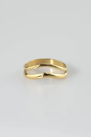 MEIDEYA Split Shank Wave Ring - Gold