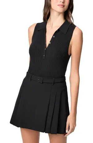 Paige Kerry Belted Pleated Miniskirt