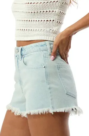 PACSUN Malisha Ivy Fray Hem Denim Shorts