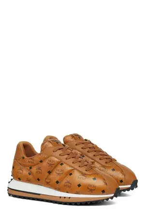 Mcm Quilted Monogram Leather Low Top Sneakers