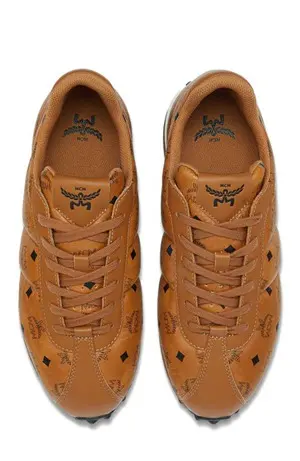 Mcm Quilted Monogram Leather Low Top Sneakers