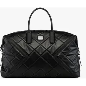 Mcm X-large Ottomar Weekender In Diamond Quilted Leather - Black