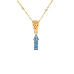 APRÈS YOUTH Gold / Blue Rocket Charm Necklace Blue - Gold/blue