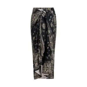 EMANMOON Black / White Indie Sarong Skirt - Black/white