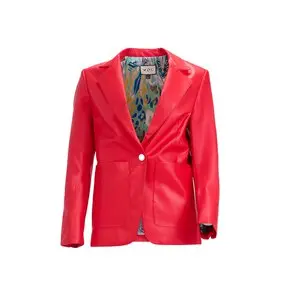 MOV The Perfect Suit Blazer — Tailored Vegan Leather In Bold