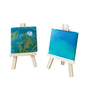 BY SHAX Green / Gold Mini Painting Pair Green Green Grass - Green/gold