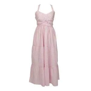 MUDA CLOTHING FZ LLC Pink / White Abby White Pink Striped Dress - Pink/white