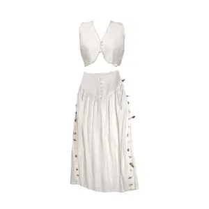 MUDA CLOTHING FZ LLC Ariel Linen Co-ord Set - White