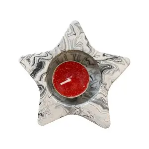 BY SHAX Large Starry Tealight Holder - White