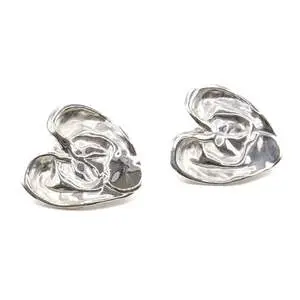 Après Youth Large Heart Sculptural Sterling Earrings - Silver