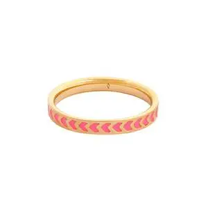 APRÈS YOUTH Gold / Orange Spark Enamel Ring Pink - Gold/orange