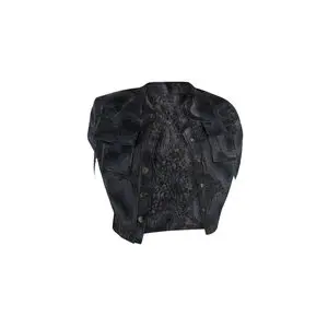 MOV Silver / Black / Blue Jacquard Bomber Jacket-black & Blue - Silver/black/blue