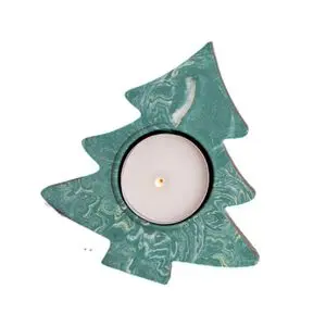 BY SHAX Large Xmas Tree Tealight Holder - Green