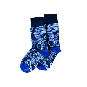 ESSIEN & EMRE Pavo Pattern Wool Socks - Blue