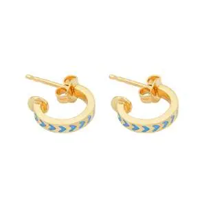APRÈS YOUTH Gold / Blue Spark Enamel Earrings Blue - Gold/blue