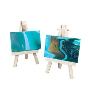 BY SHAX Green / Gold Mini Painting Pair Earth, Wind & Fire - Green/gold