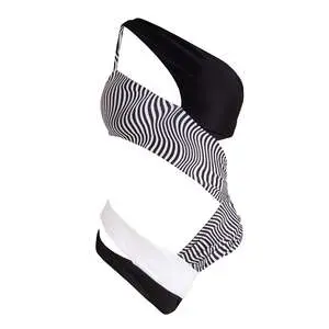 SANCHA THE BRAND Black / White Calidi Groovy One Piece Swimsuit - Black/white